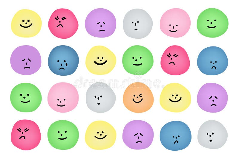 A Variety Type of Emotional Face Stock Illustration - Illustration of ...