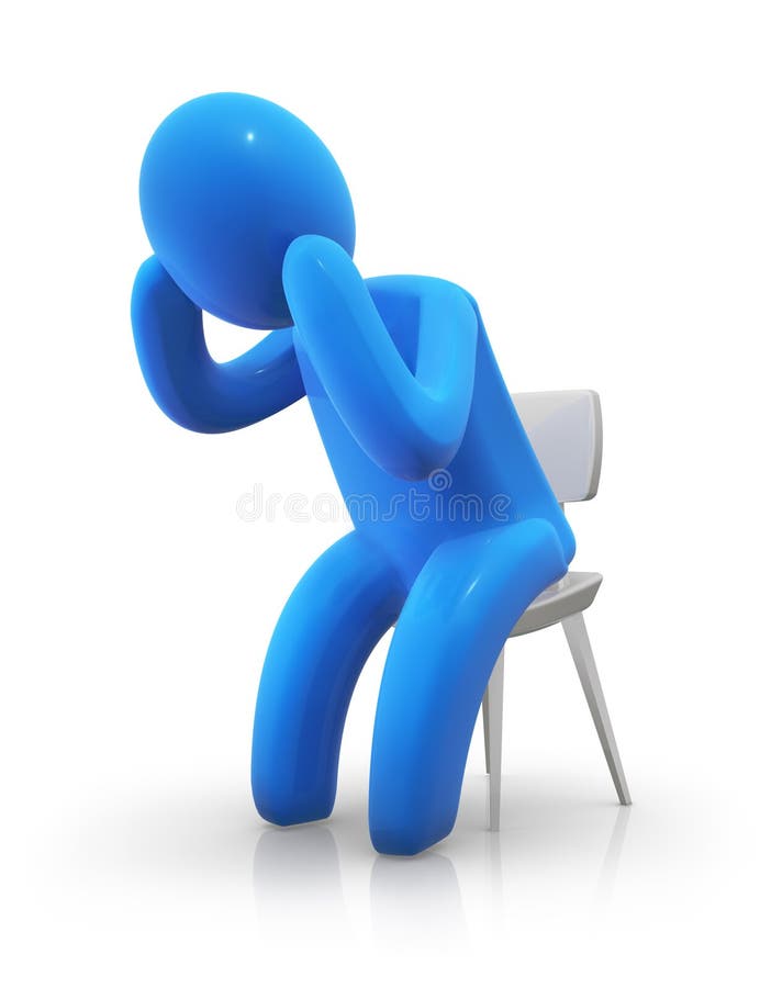 Feeling blue stock illustration. Illustration of sitting - 13590114