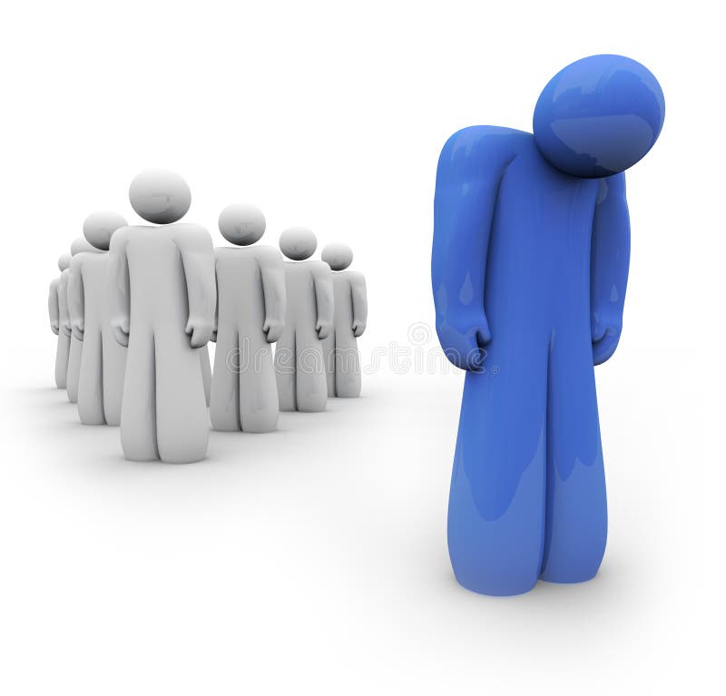 Feeling Blue - One Depressed Person Stock Illustration - Illustration ...