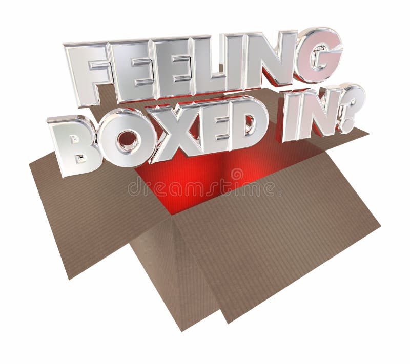 Feeling Boxed in Cardboard Package Trapped Stock Illustration ...