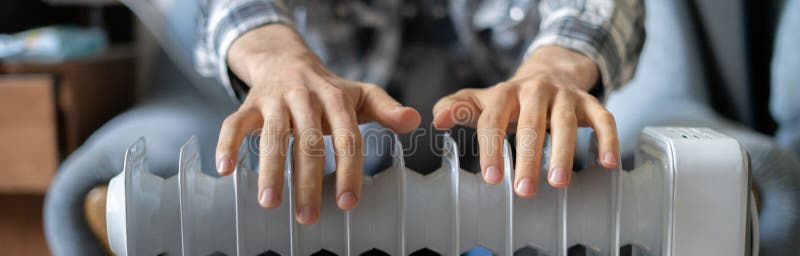 Feeling Cold, Getting Warm, Hands Touching Heater Close Up Stock Photo ...