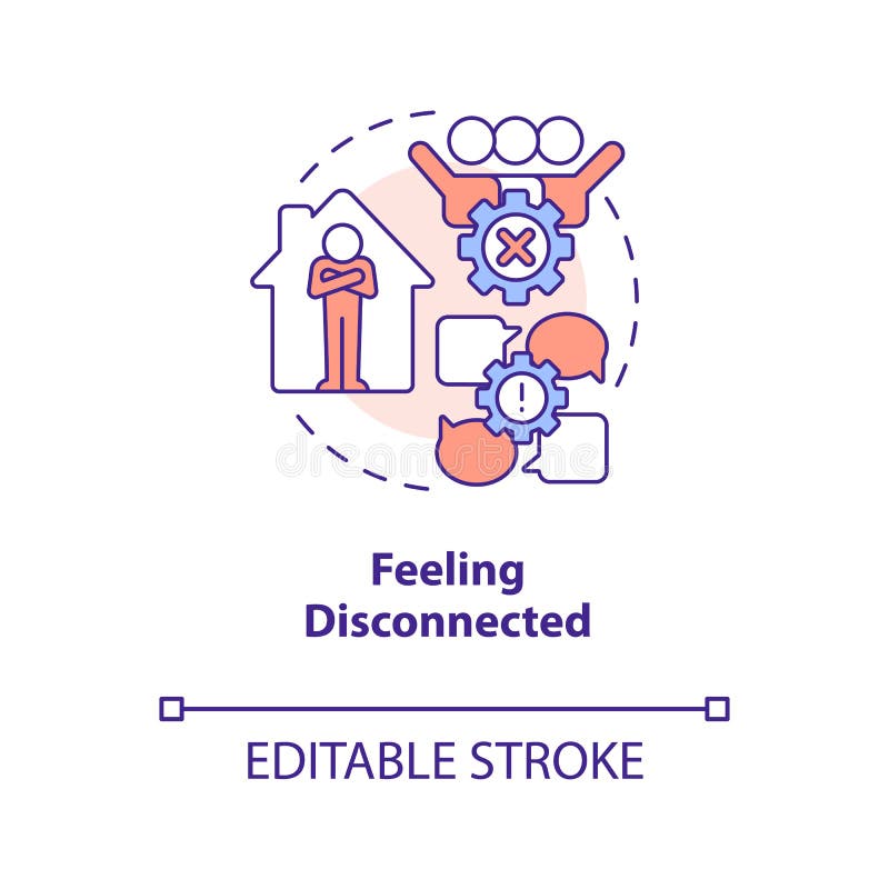 Feeling Disconnected Concept Icon Stock Vector - Illustration of ...