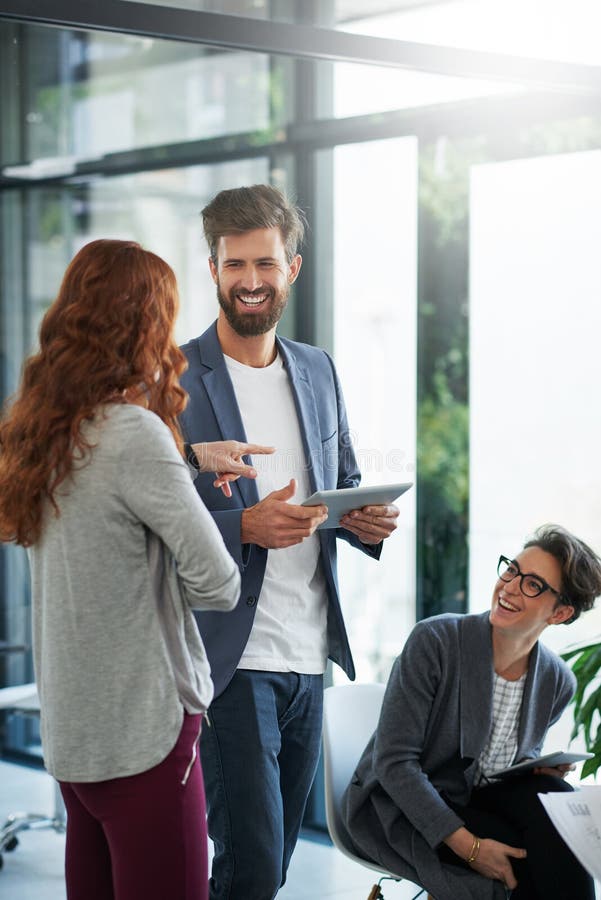 Feeling Eager and Excited about a New Project. Three Young Creatives ...