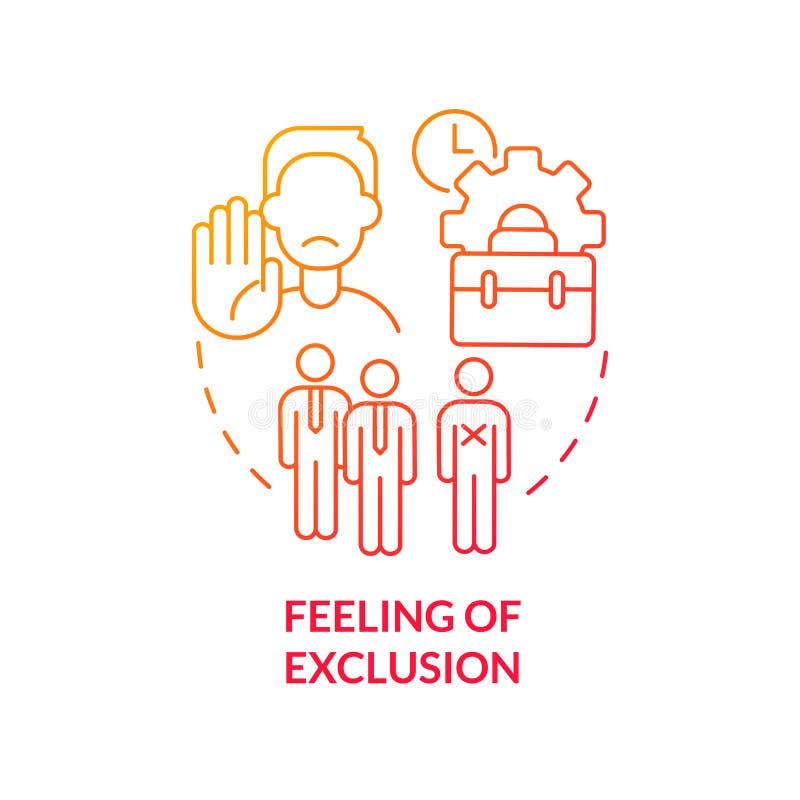 Feeling of Exclusion Red Gradient Concept Icon Stock Vector ...