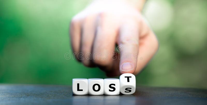 Feeling Lost after a Loss. Dice Forms the Words Loss and Lost Stock ...