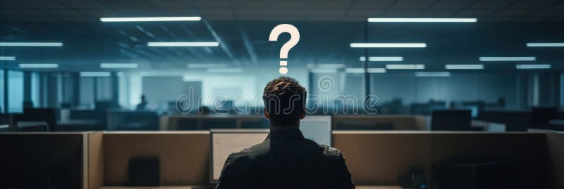 Feeling Lost in a Modern Office with Cubicles and a Question Mark Over ...
