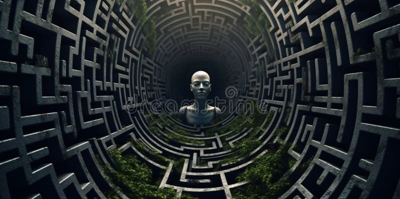 Feeling Lost or Trapped within the Maze: Struggling with Issues Stock ...
