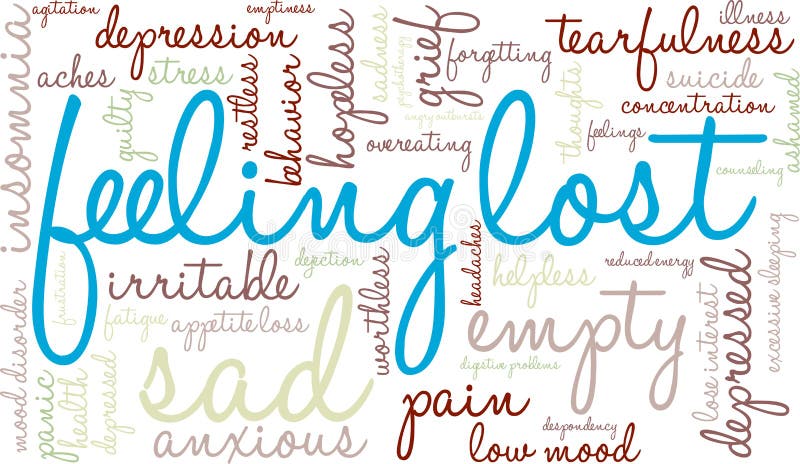 Feeling Lost Word Cloud stock vector. Illustration of counseling - 99074832