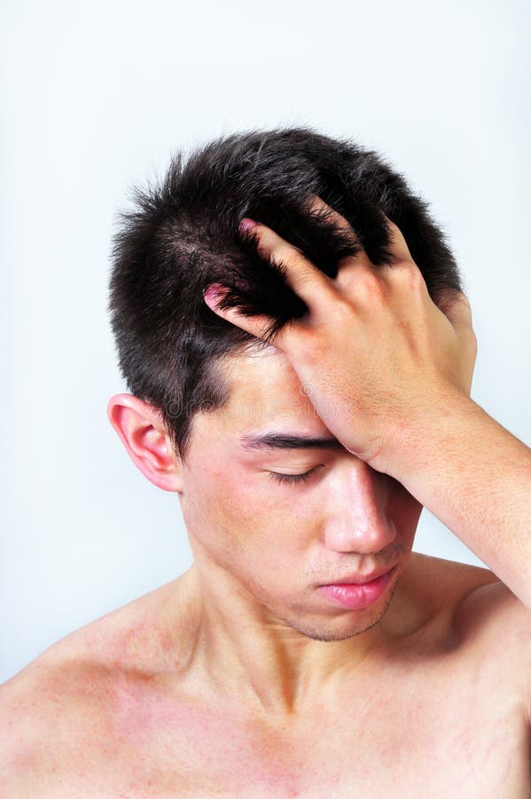 Feeling Pain stock image. Image of nose, male, skin, lips - 8831803