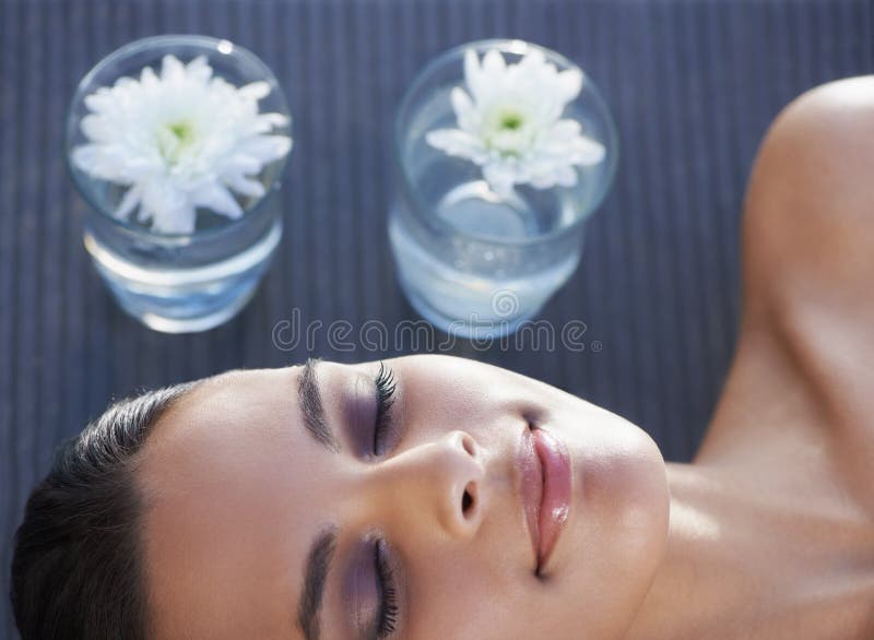 Feeling Refreshed. a Refreshed Beauty Relaxing at the Spa. Stock Image ...