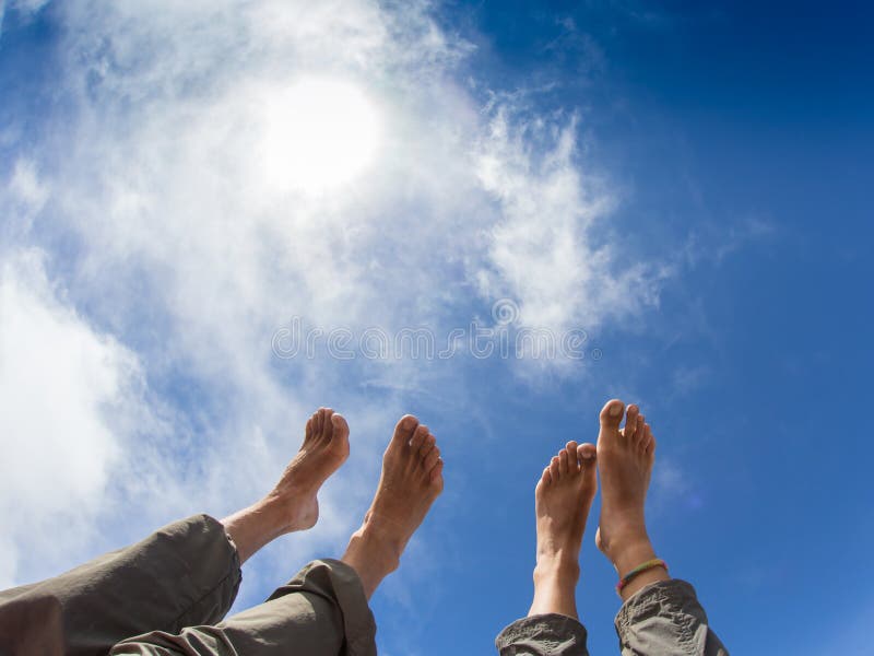 Feeling Relaxed and Letting the Bare Feet Air Stock Image - Image of ...