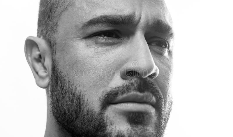 Feeling Sad And Crying Sad Man Unhappy Hispanic Man With Tears On Sad Face Stock Image Image