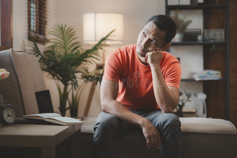 Feeling Stressed in the House on the Sofa, There is Depression Due To ...