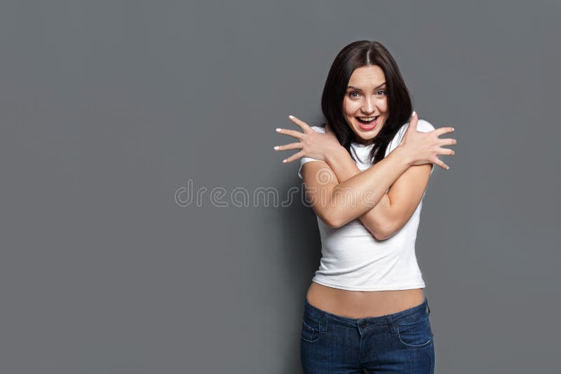 Feeling Surprised Woman Expressing Delight Stock Photos - Free ...