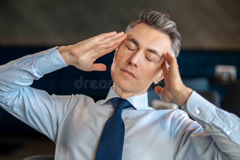 A Businessman Feeling Tired after Long Work Stock Photo - Image of ...