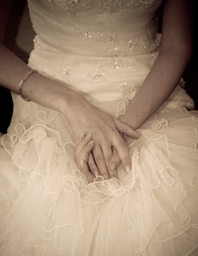 Hands of the Bride, Expectation and Suspense Stock Image - Image of ...