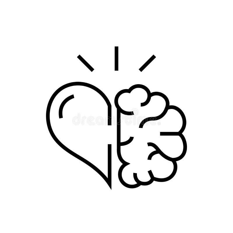 Feelings and Mind Line Icon, Concept Sign, Outline Vector Illustration ...