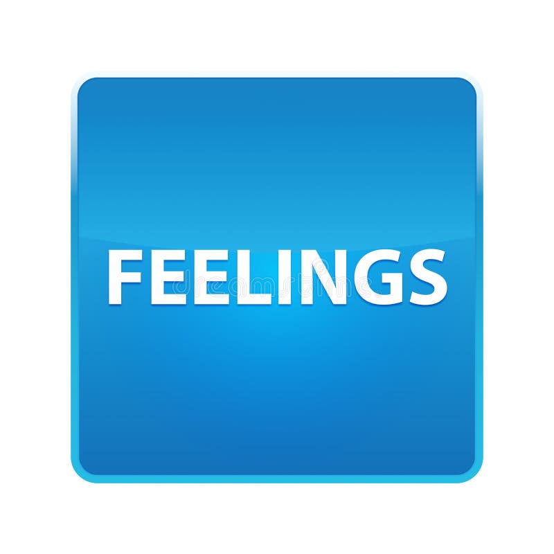 Feelings Shiny Blue Square Button Stock Illustration - Illustration of ...