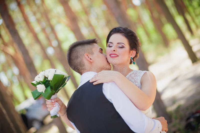 Wedding Kiss the Bride stock photo. Image of eyes, beautiful - 279542