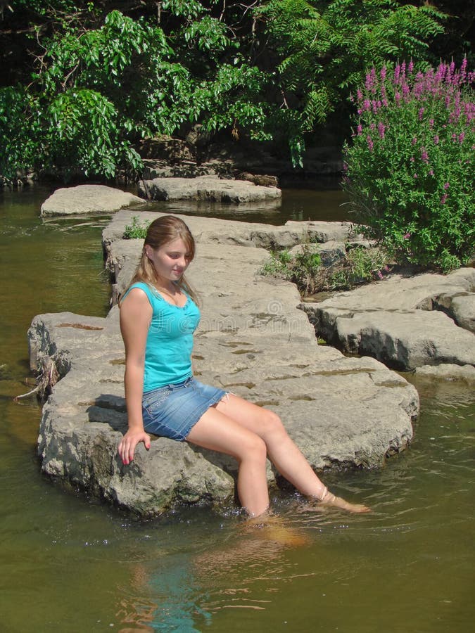 Feels Good stock photo. Image of green, female, alone - 1110296