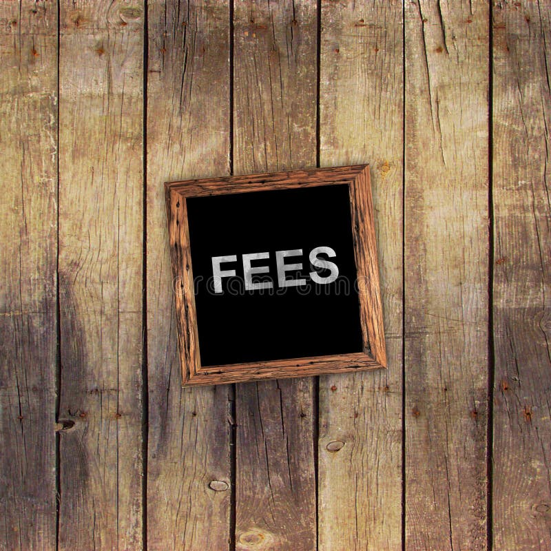 Fees and Charges Written on Paper Against Grey Background. Business ...