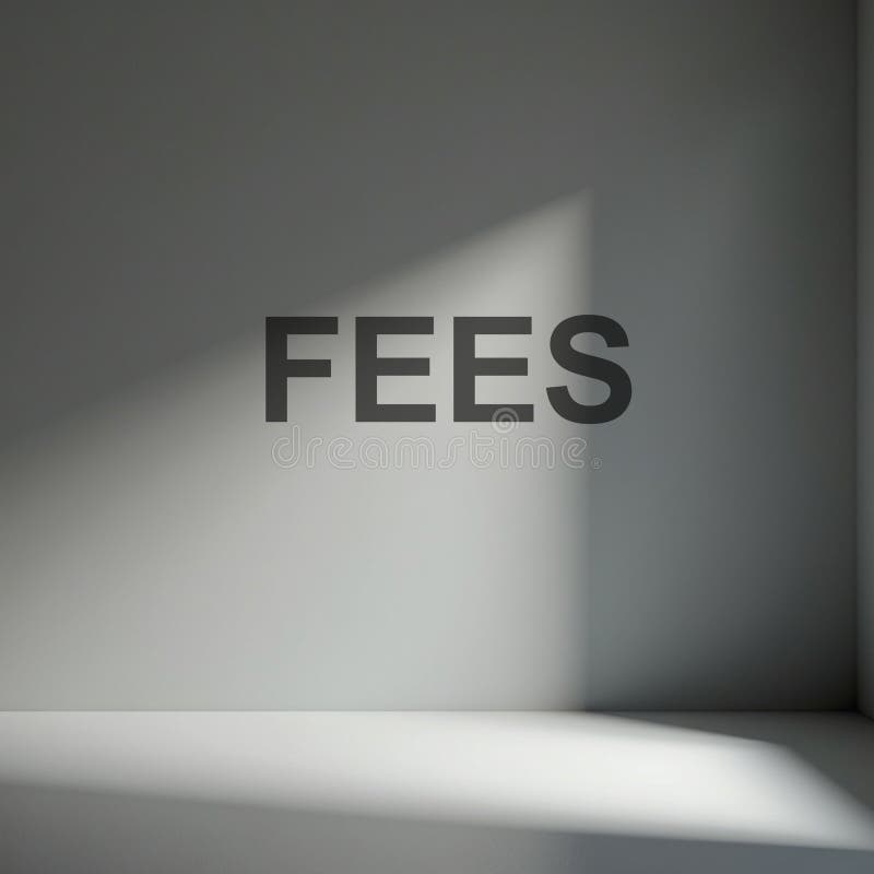 Fees and Charges Written on Paper Against Grey Background. Business ...