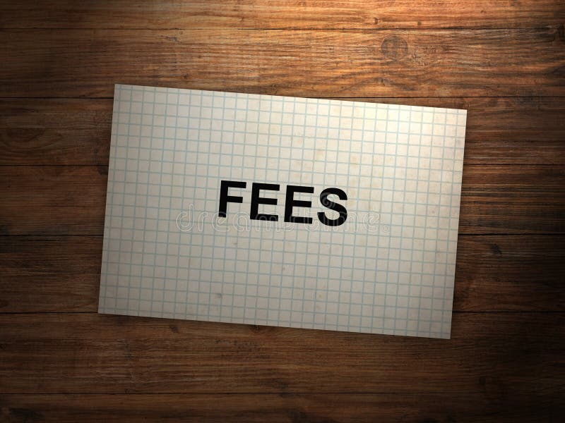 Fees and Charges Written on Paper Against Grey Background. Business ...