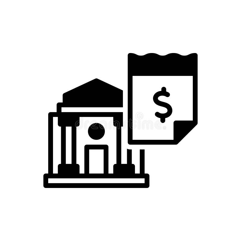 Black Solid Icon for Fees, in Choice and Bank Stock Illustration ...