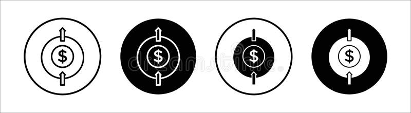 Fees Increase Flat Line Icon Set. Fees Increase Thin Line Illustration ...