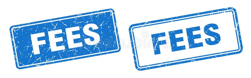 Fees Stamp Set. Fees Square Grunge Sign Stock Vector - Illustration of ...