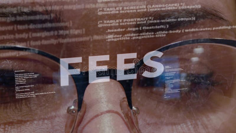 Fees Text on Background of Developer Stock Video - Video of deposit ...