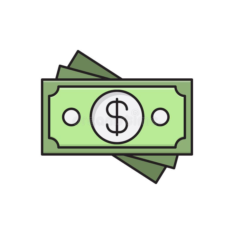 Fees Vector Flat Color Icon Stock Vector - Illustration of rich ...