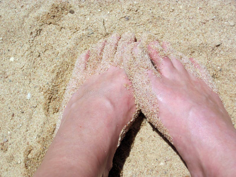 Toes in Sand stock image. Image of nail, sand, feet, digging - 577145