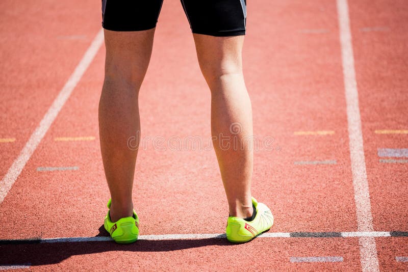 Feet of an Athlete on Running Track Stock Image - Image of sportswear ...