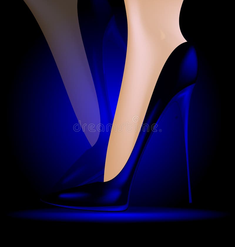 Feet in blue shoes stock vector. Illustration of chic - 81147504