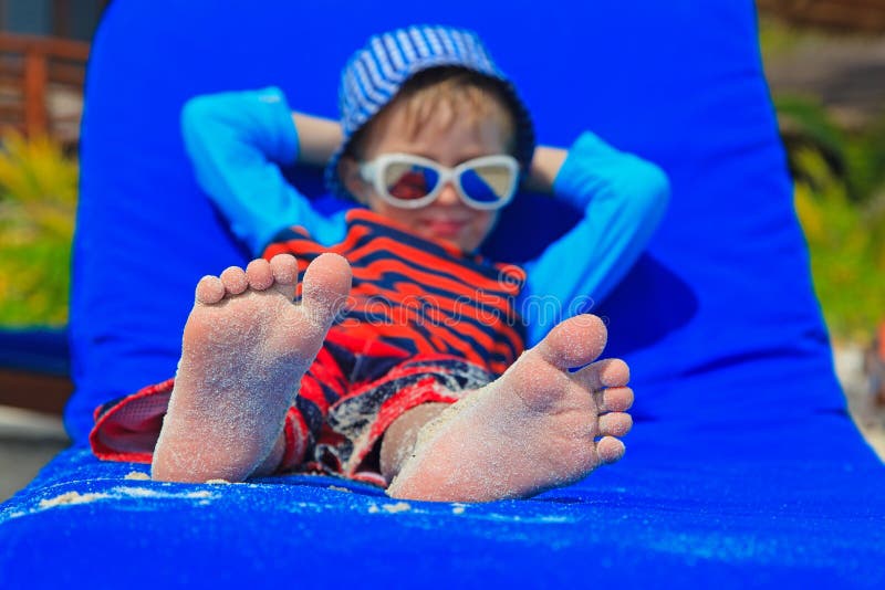 Child relaxed stock image. Image of litlle, beach, calm - 1743565