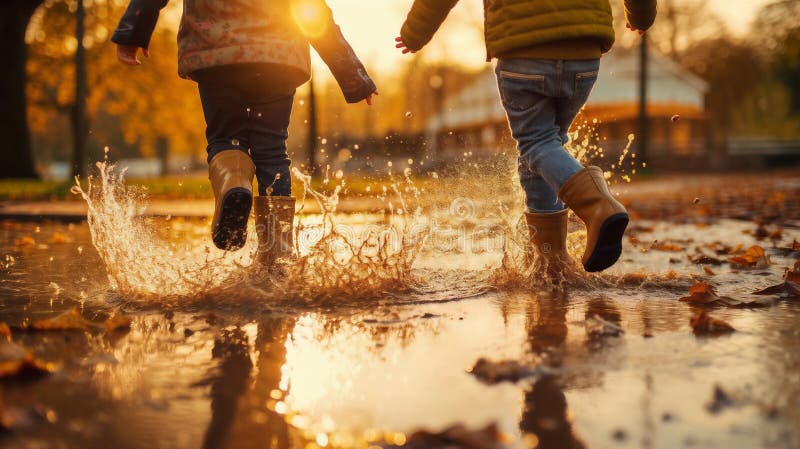 Child Jumping Over Puddle Stock Illustrations – 30 Child Jumping Over ...