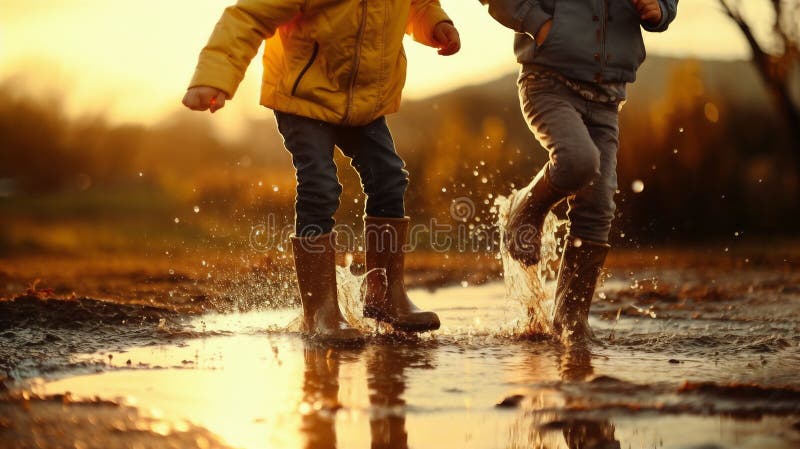Child Jumping Over Puddle Stock Illustrations – 30 Child Jumping Over ...