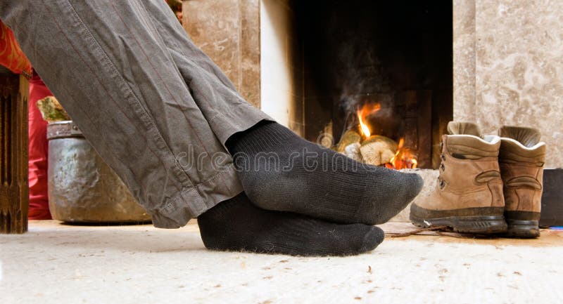 Feet by the fire stock image. Image of feet, socks, warmth - 14789927