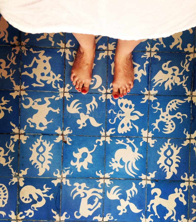 Feet on floor stock image. Image of mosaic, feet, tile - 146294955