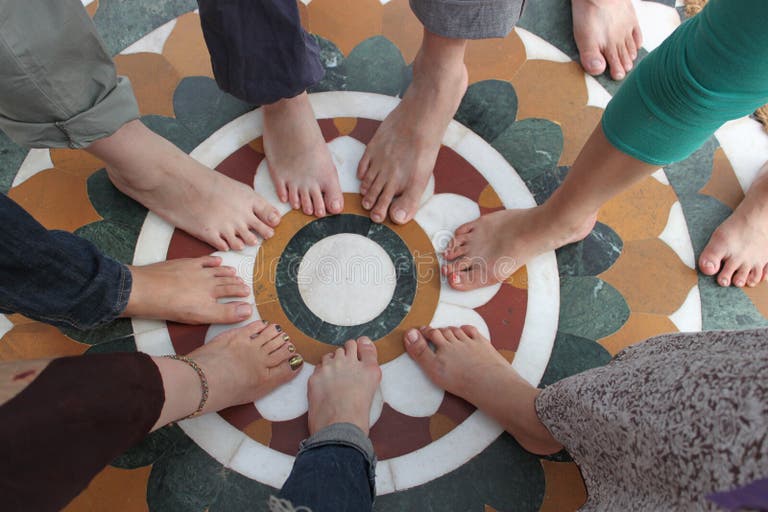 Feet forming a circle stock photo. Image of together - 41565570