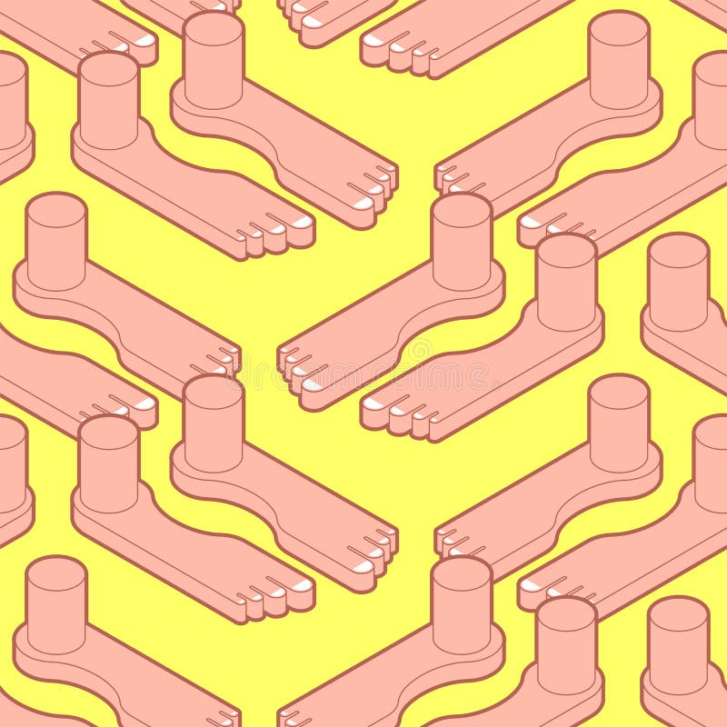 Feet Isometric Pattern Seamless. Toes Texture Stock Vector ...