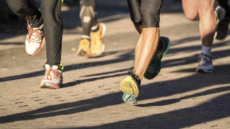 Feet of a jogger stock image. Image of street, endurance - 83733339