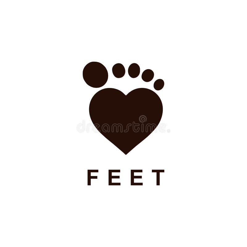 Feet logo template stock illustration. Illustration of heart - 166727778