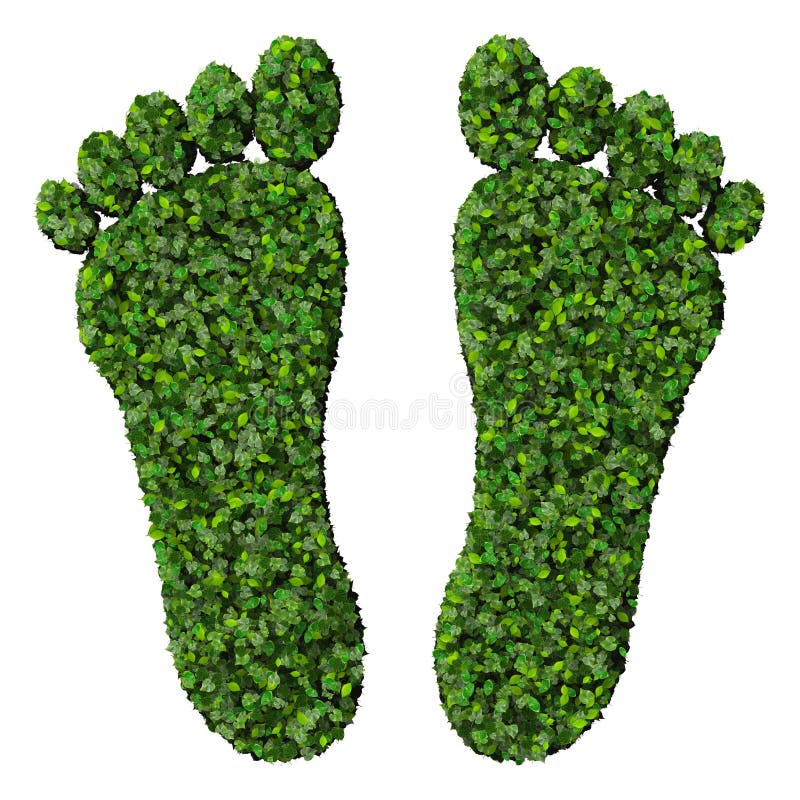 Feet Made from Green Leaves Isolated on White Background. 3D Render ...