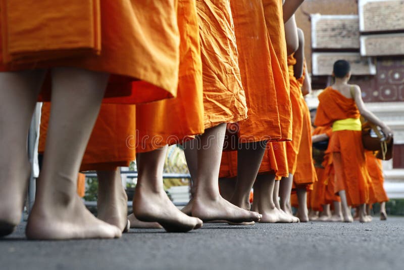 Feet of monks walking editorial stock image. Image of korea - 100911319