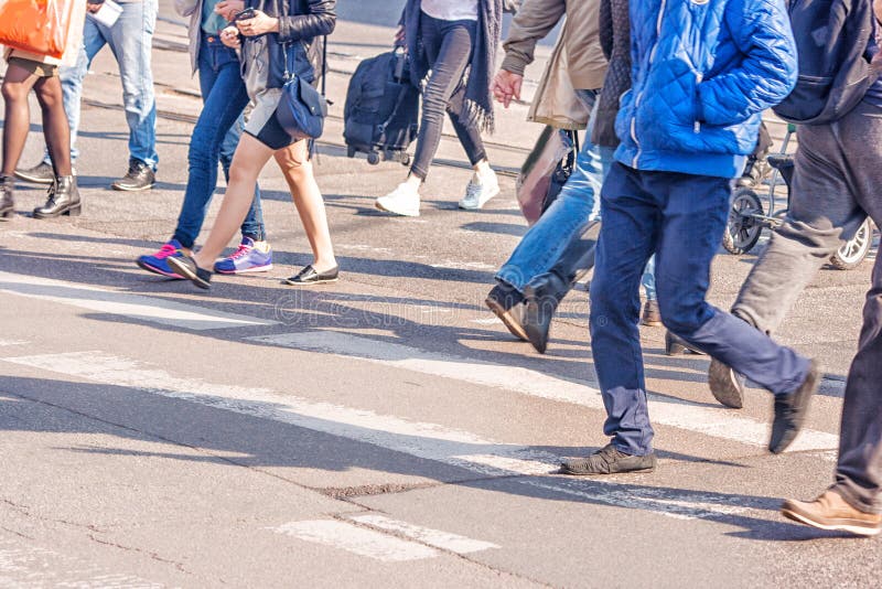 Feet of the People Going on the Street Stock Image - Image of outdoor ...