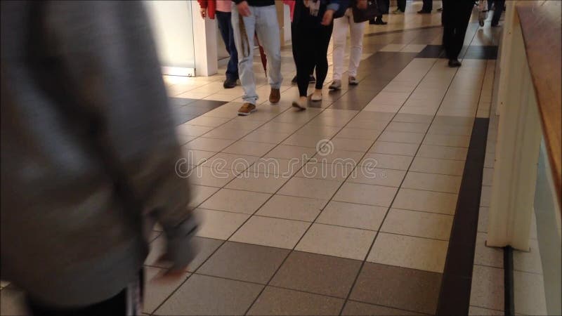Feet of People Walking in Corridor Stock Footage - Video of mall ...