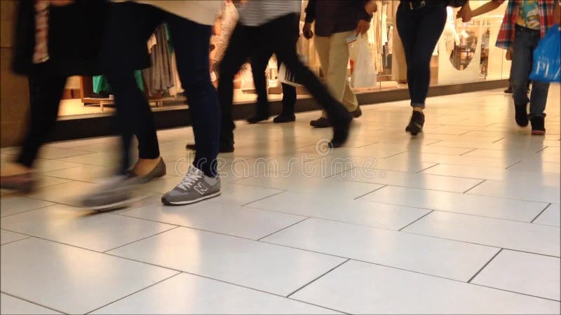 Feet of People Walking in Mall Stock Video - Video of shop, blurred ...