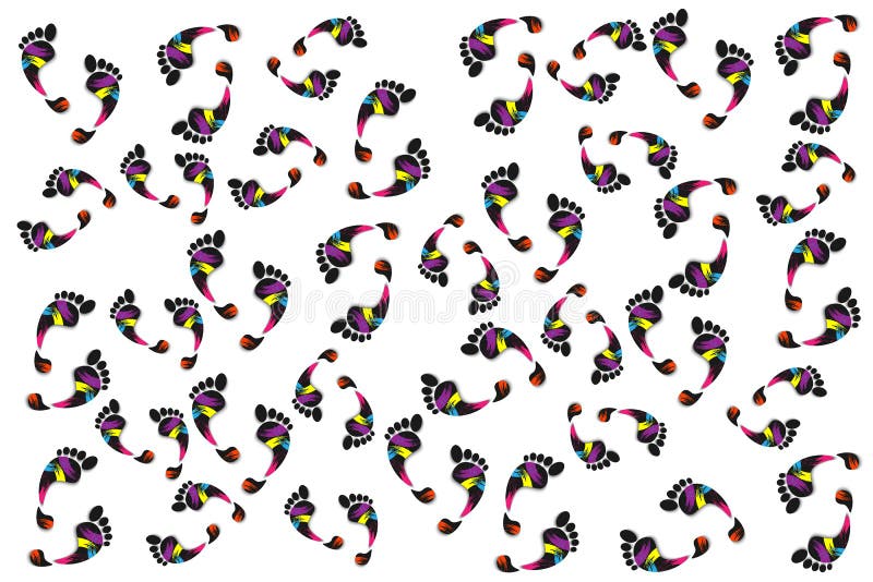 Feet, Prints Foots on a White Background Stock Illustration ...